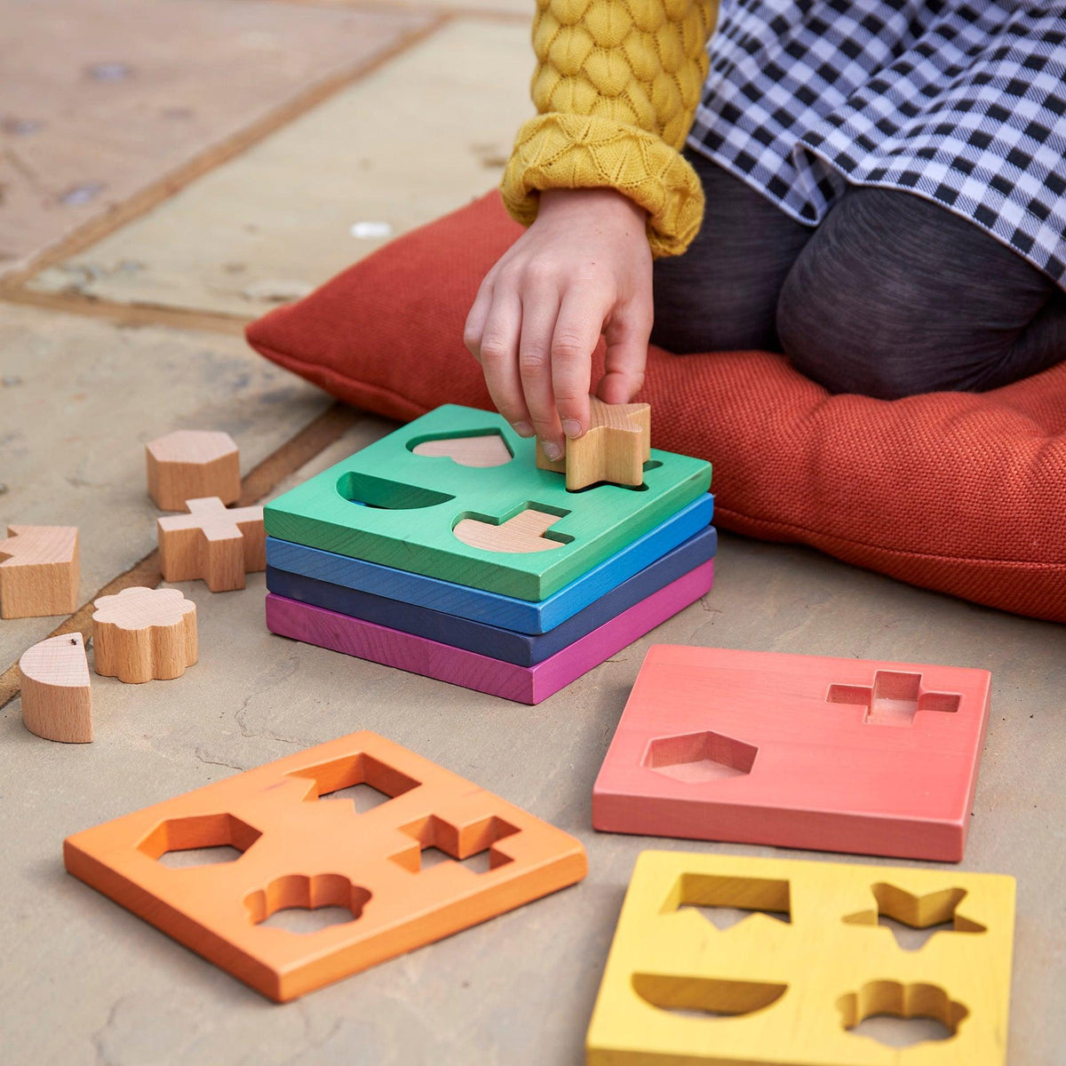 tickit® Rainbow Wooden Shape Stacker