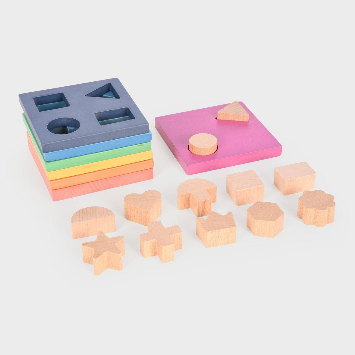 tickit® Rainbow Wooden Shape Stacker