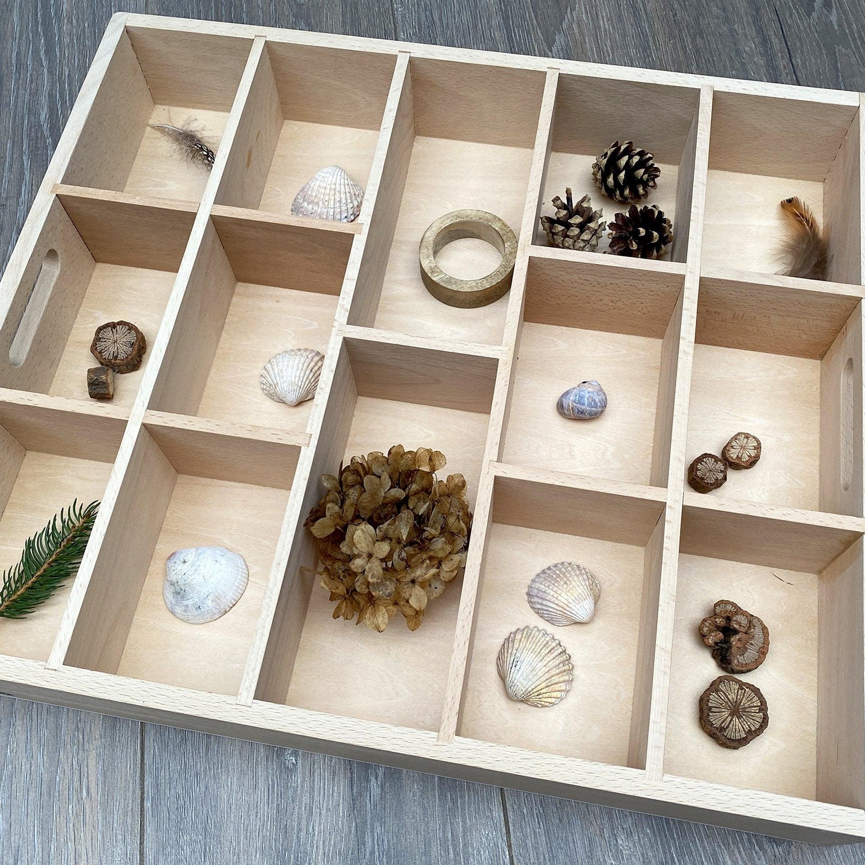 tickit® Wooden Sorting Tray - 14 way